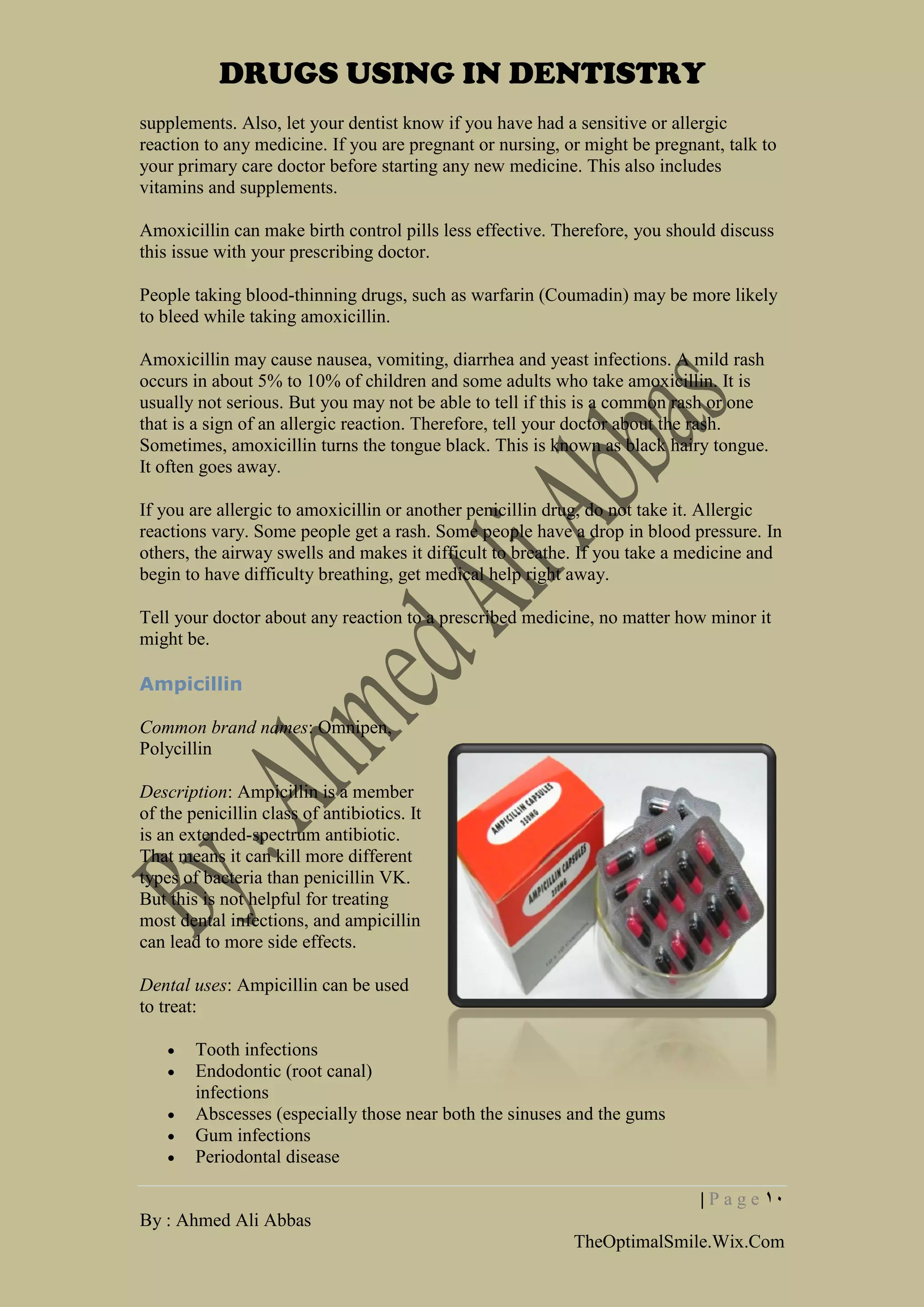 Drugs used in dentistry | PDF