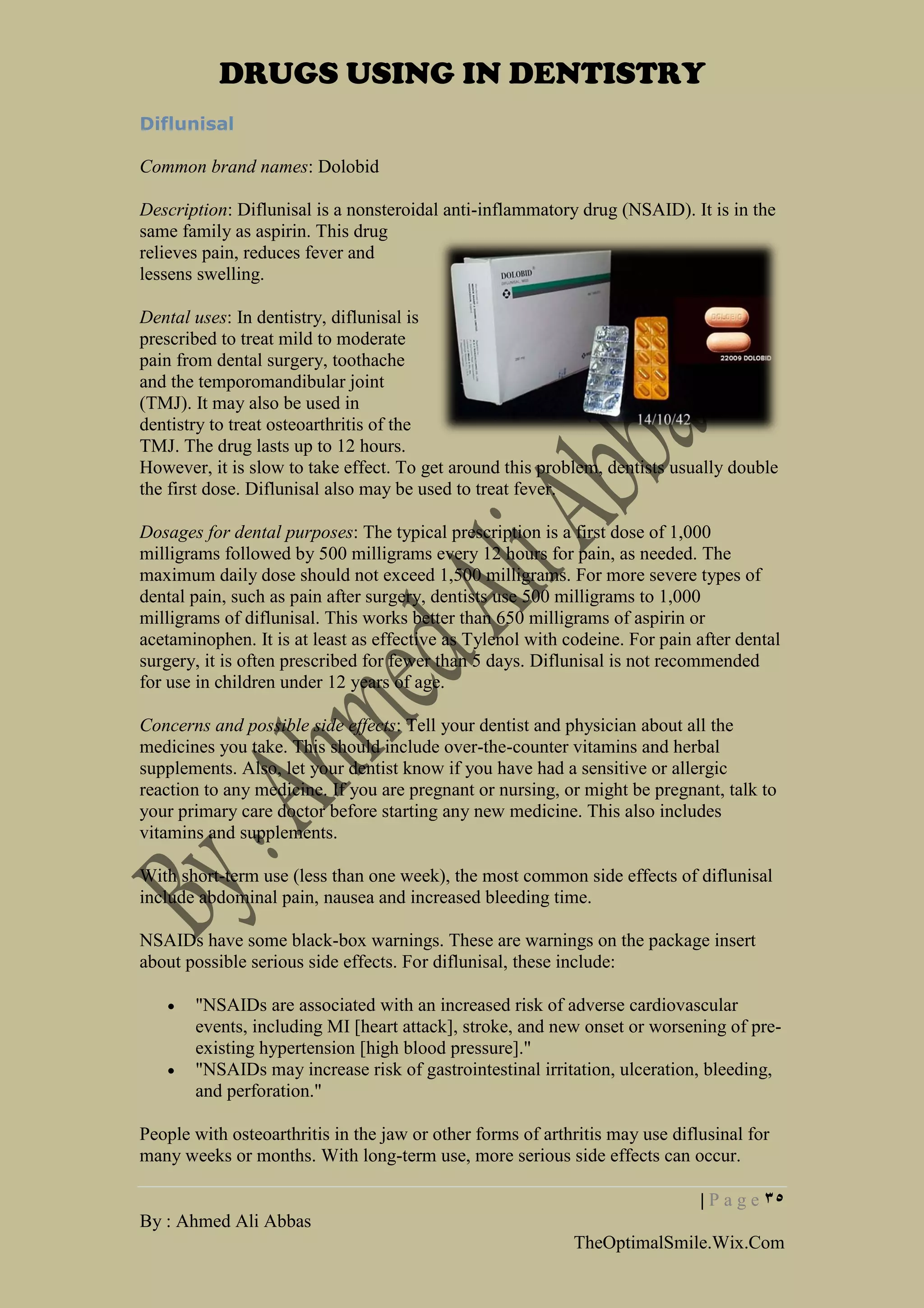 Drugs used in dentistry | PDF