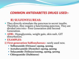 Drugs used in diabetes- Mr. panneh | PPTX
