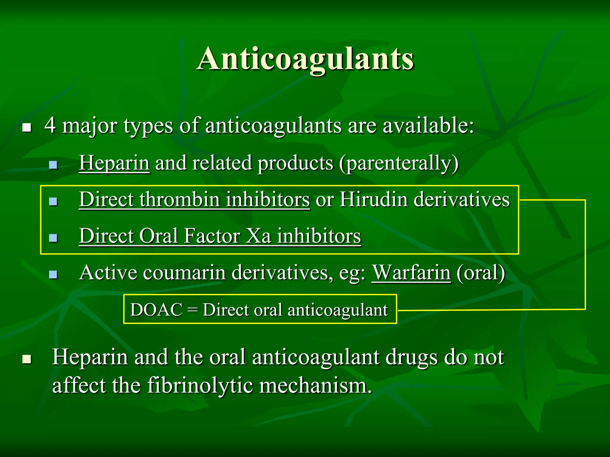 Drugs used in disorders of coagulation | PPTX