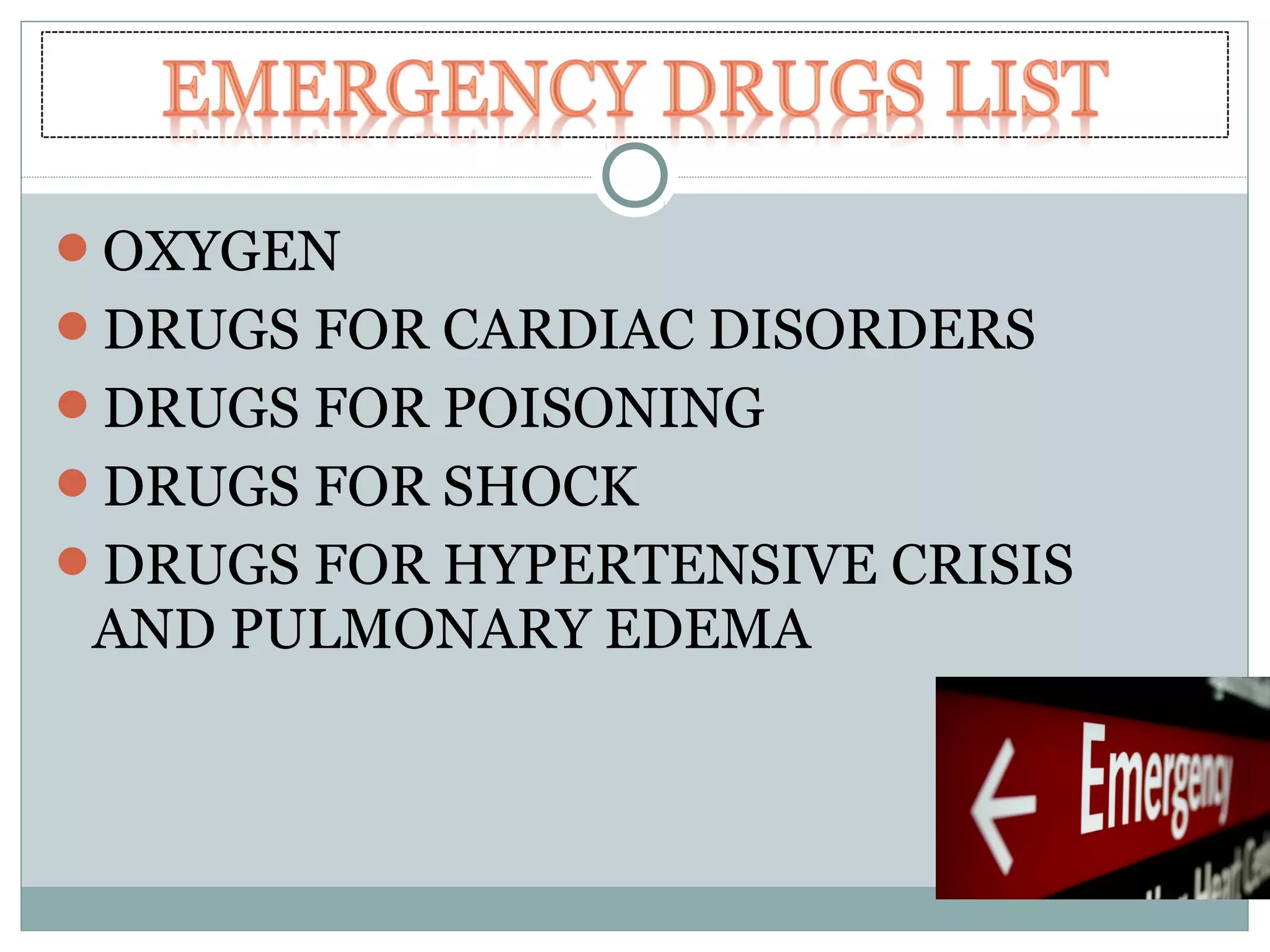 Drugs used in emergency cases | PPT