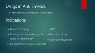 Drugs used in gastrointestinal system for PCL | PPTX