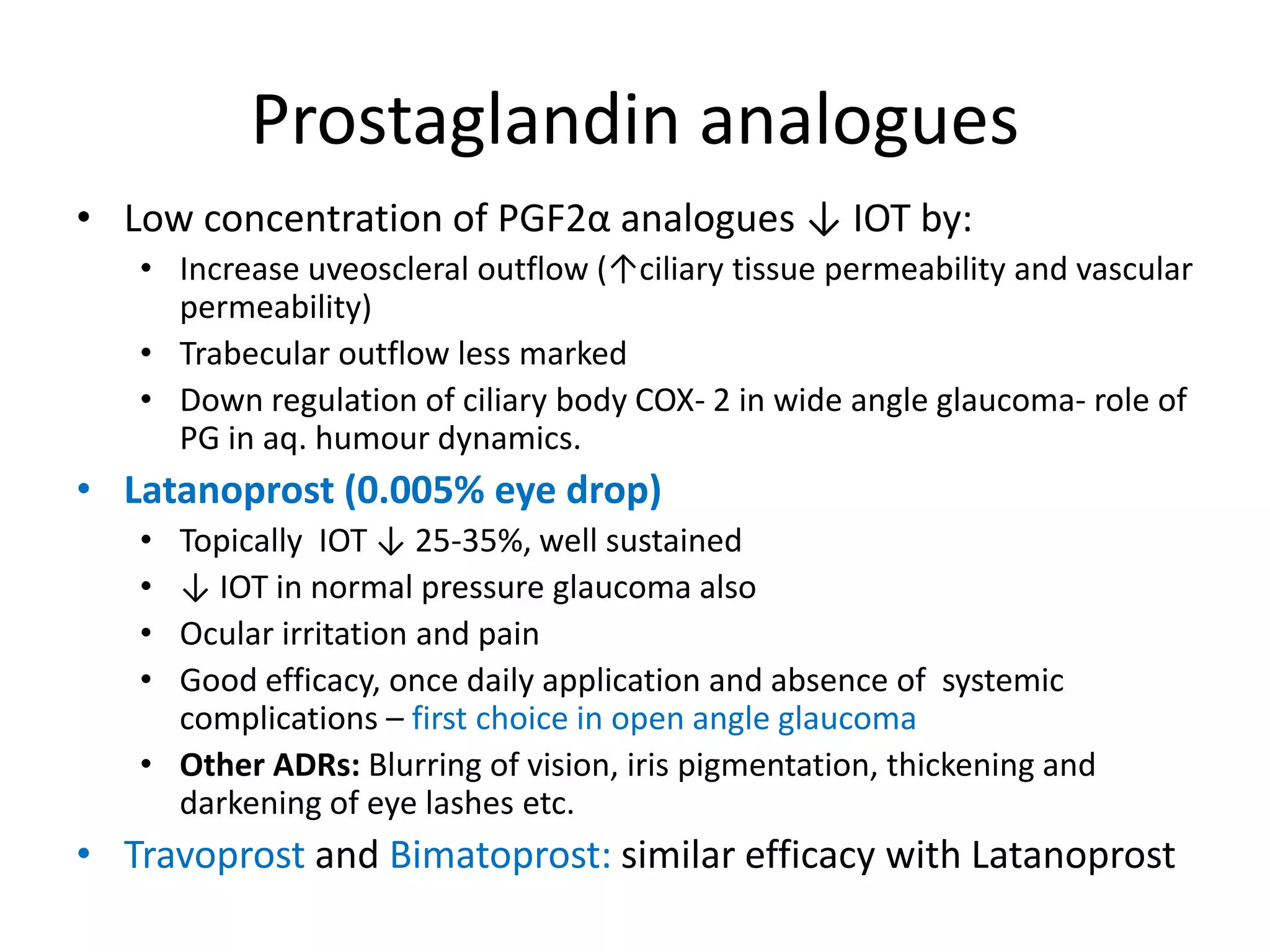 Drugs used in glaucoma | PPT