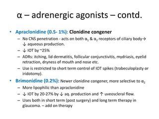 Drugs used in glaucoma | PPT