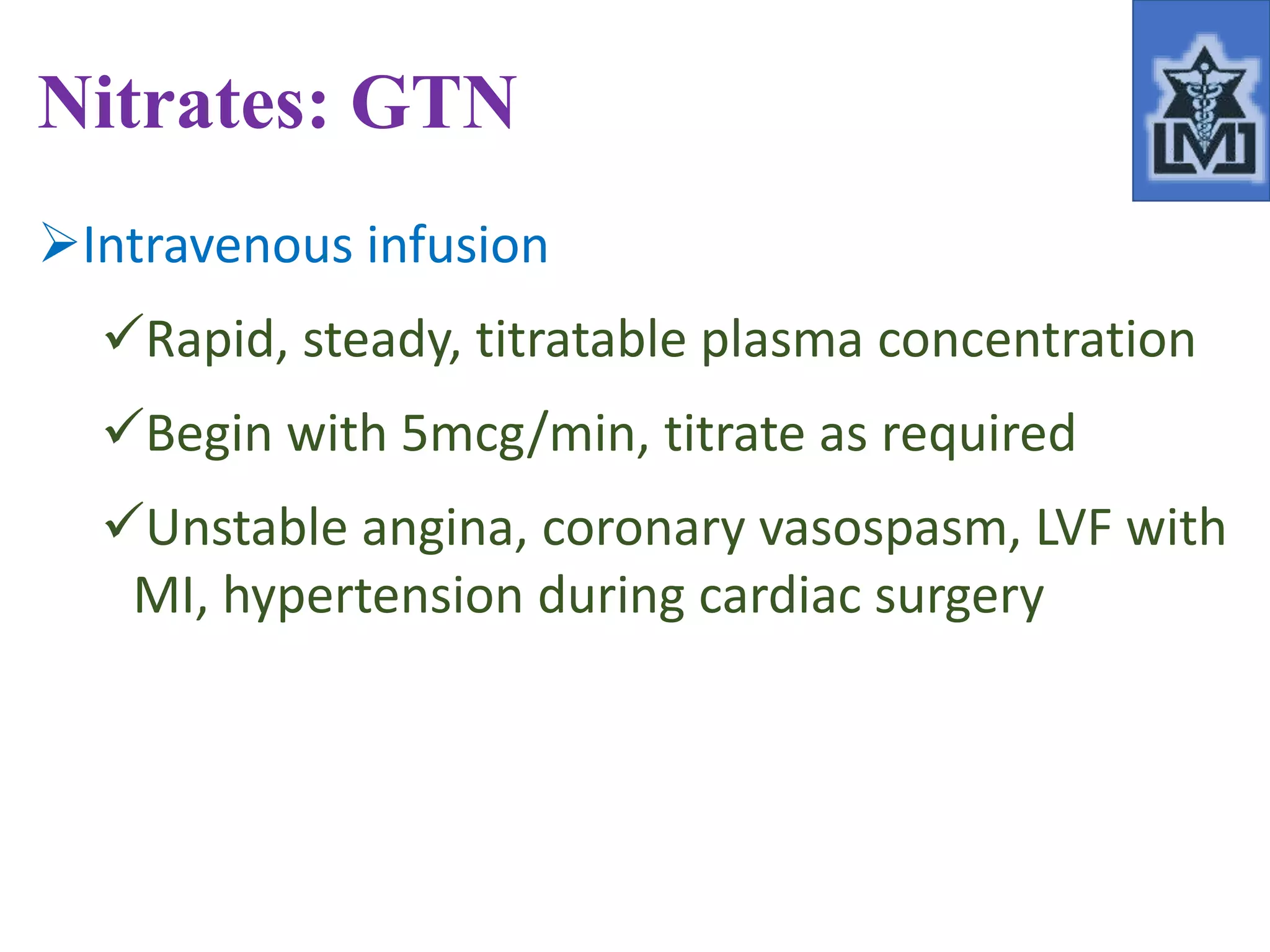 Drugs used in ischaemic heart disease 1 | PPTX