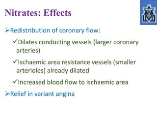 Drugs used in ischaemic heart disease 1 | PPTX