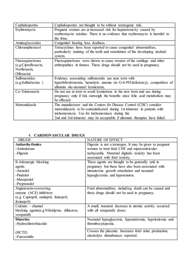 Drugs used in lactation and pregnacy | DOCX | Pregnancy | Reproductive ...