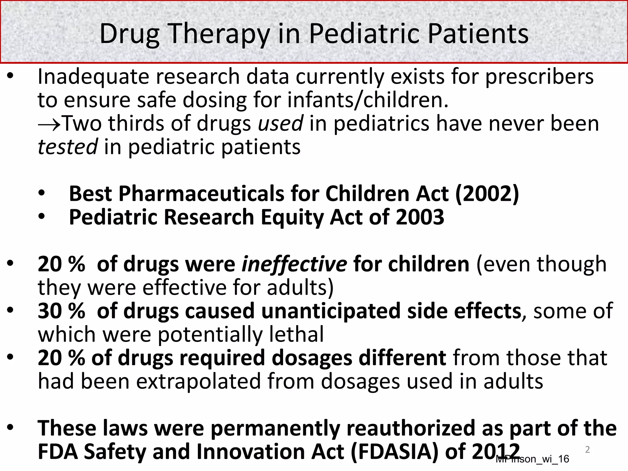 Drugs used in pediatrics | PPTX