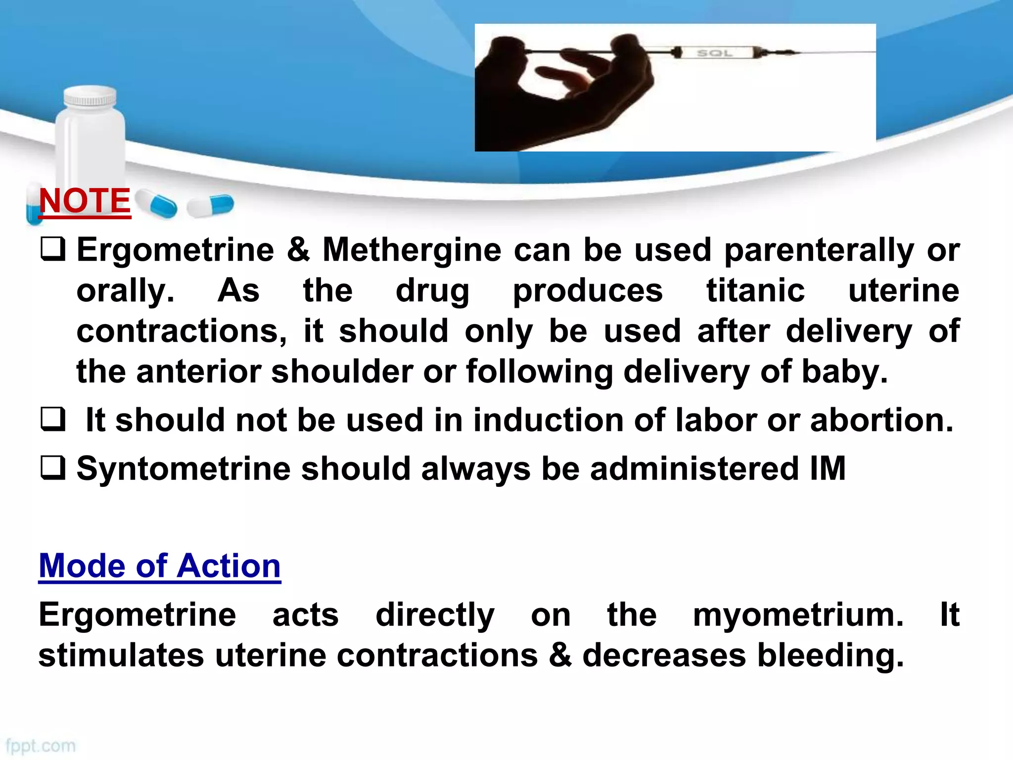 Drugs used in pregnancy, labour and puerperium | PPT