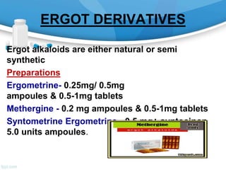 Drugs used in pregnancy, labour and puerperium | PPT