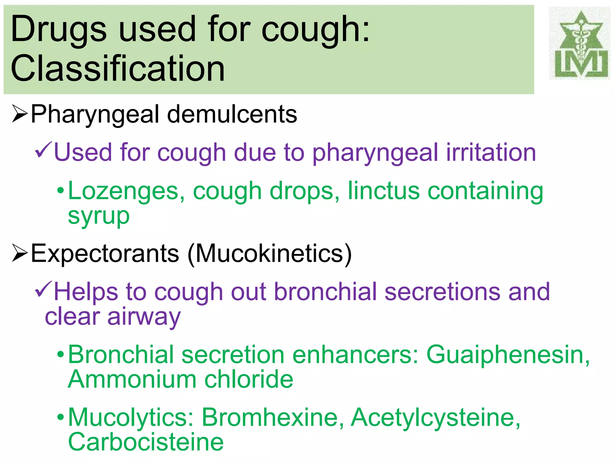 Drugs used in respiratory disorders | PPTX