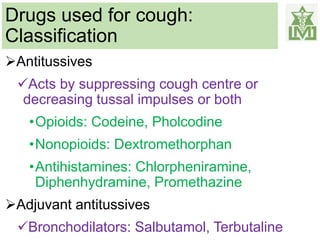 Drugs used in respiratory disorders | PPTX