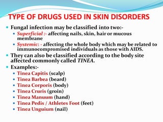 Drugs used in skin disorders- Mr. Panneh | PPTX