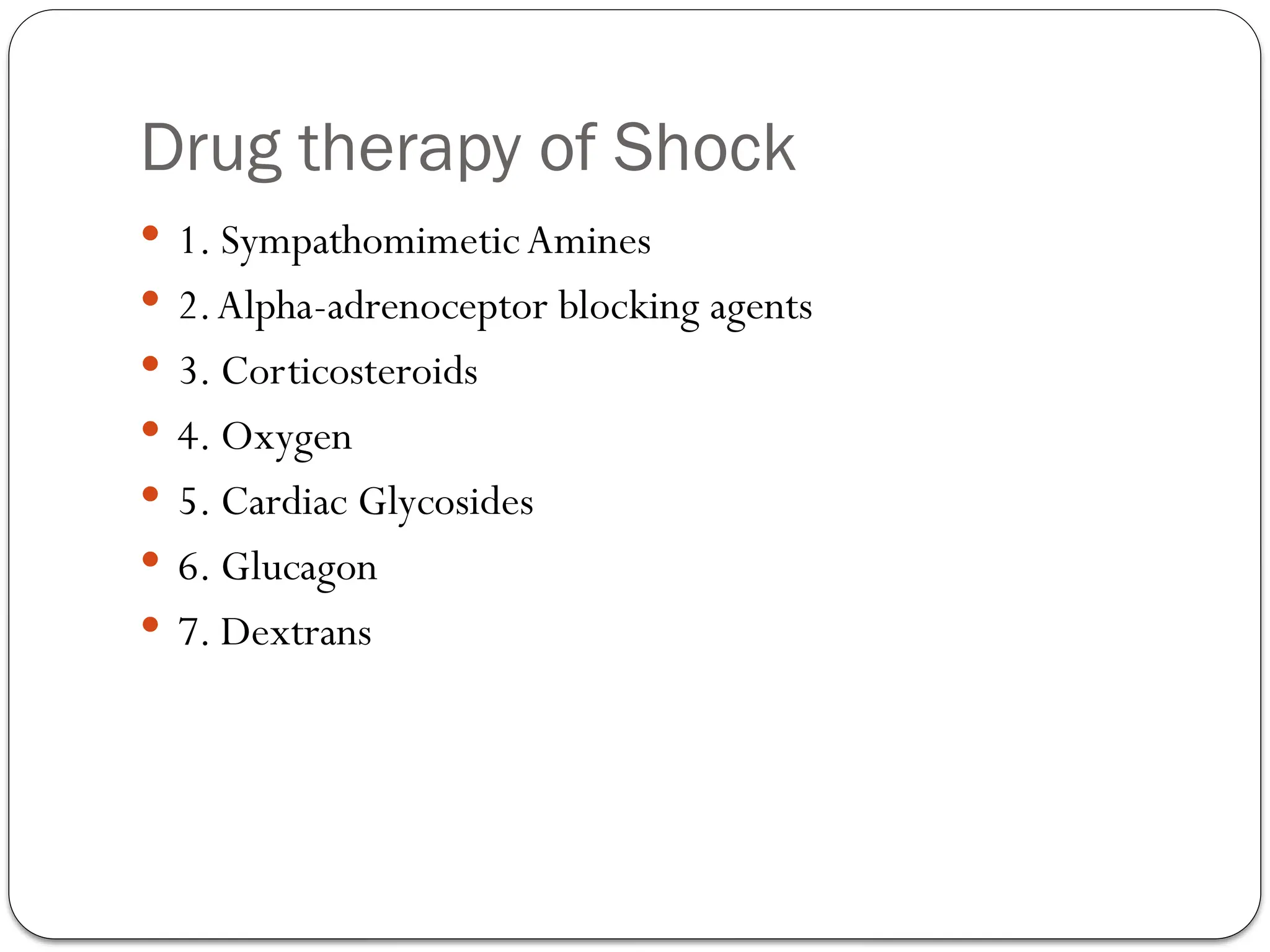 Drugs Used In The Therapy of Shock...... | PPTX