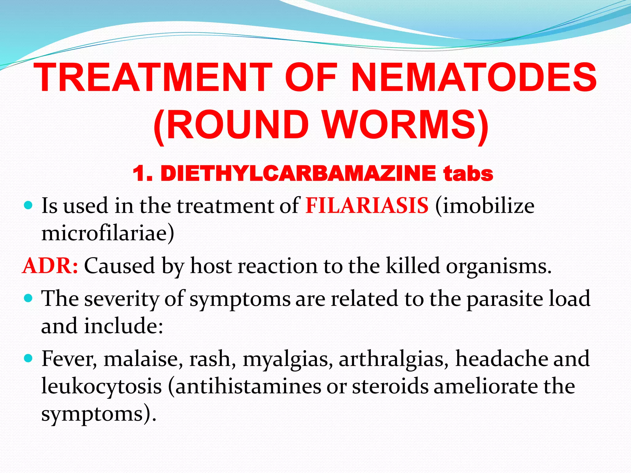 Drugs used in the treatment of worm infestations- mr. panneh | PPTX