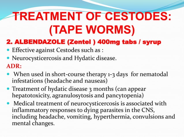 Drugs used in the treatment of worm infestations- mr. panneh | PPT