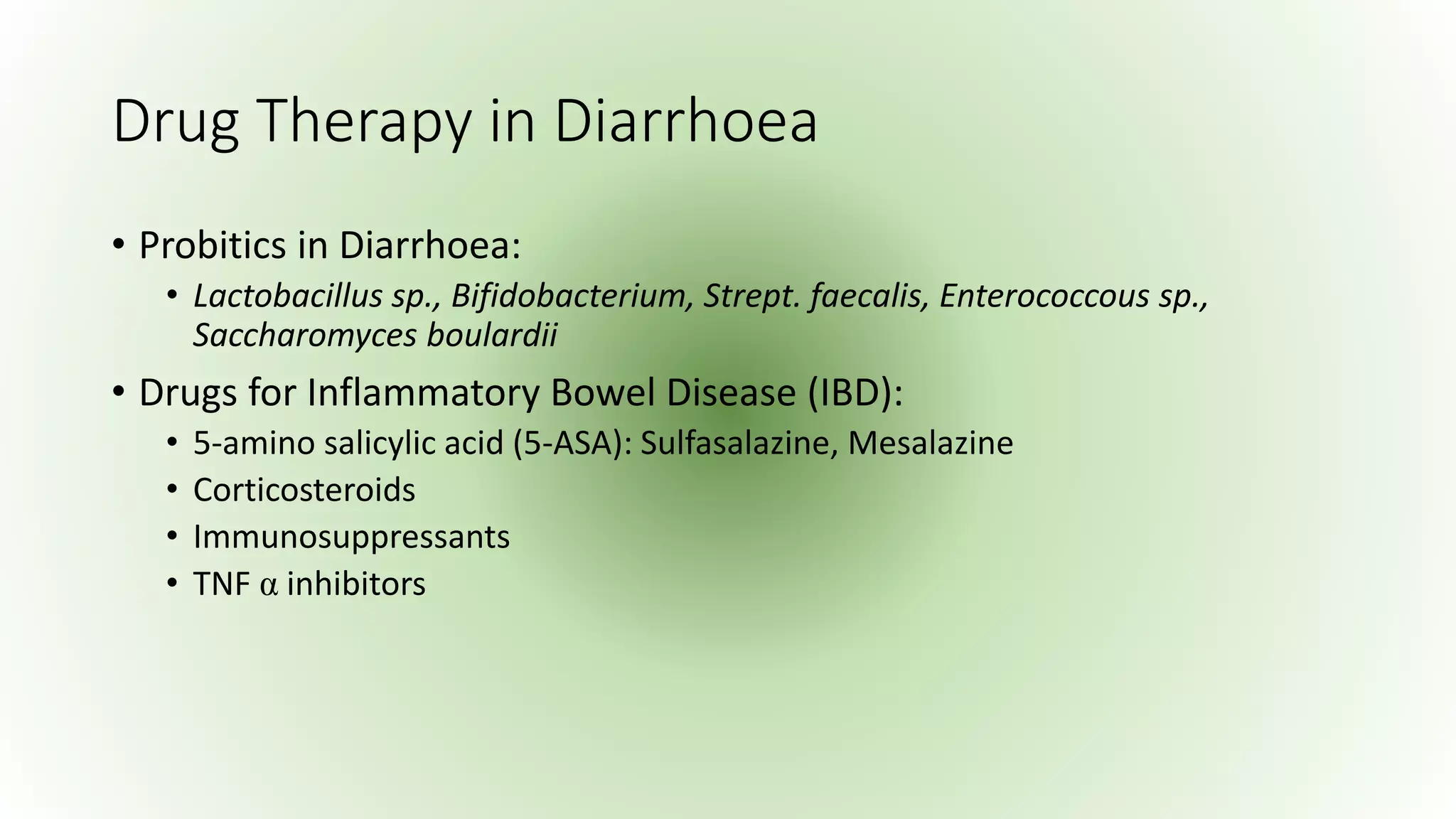 Drugs used in treatment of diarrhoea | PPTX