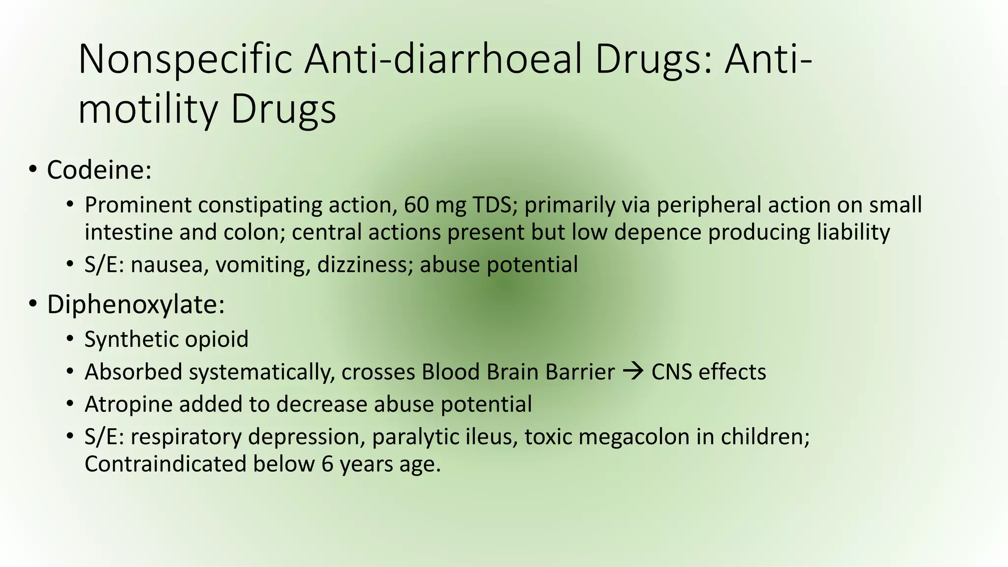 Drugs used in treatment of diarrhoea | PPTX