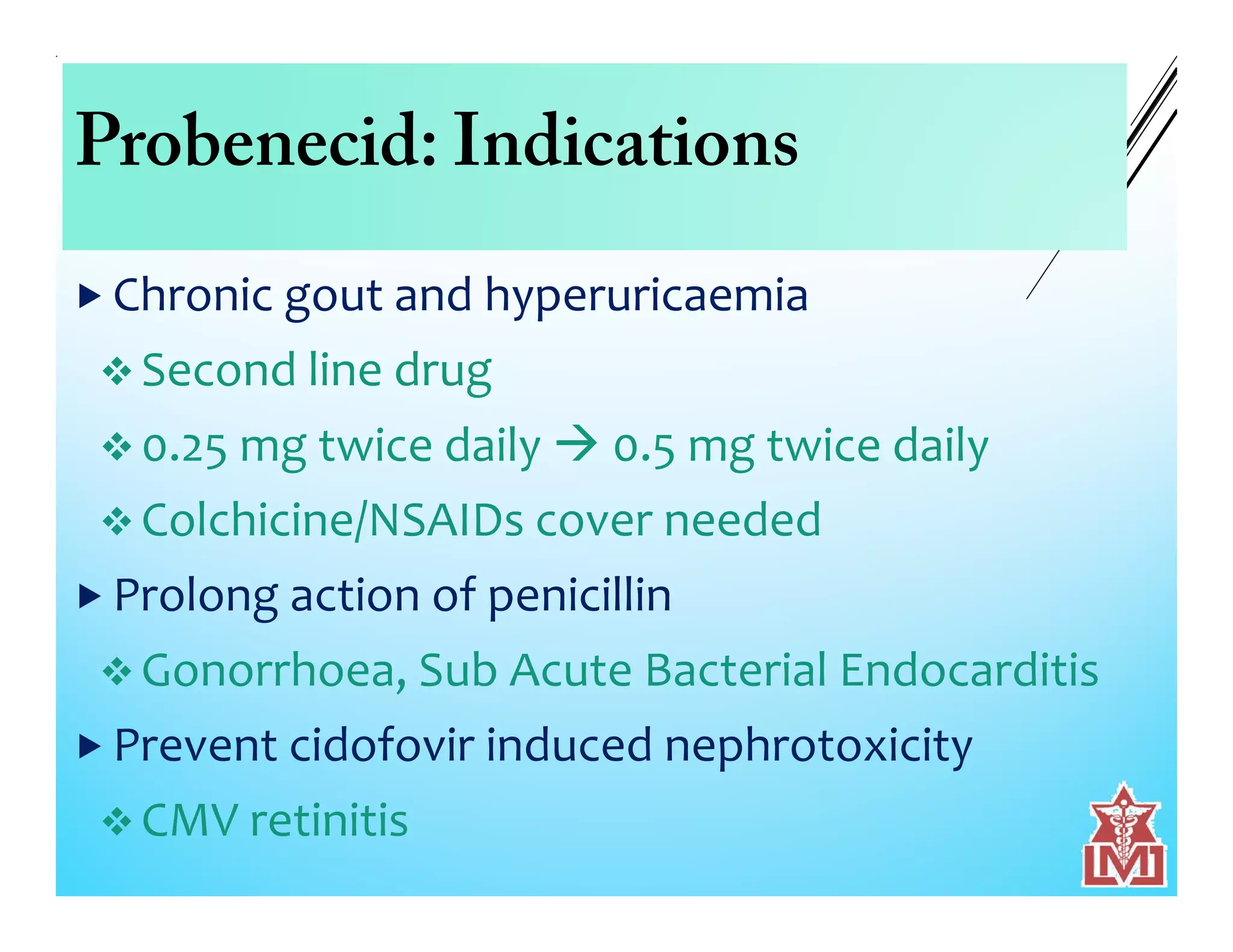 Drugs used in treatment of gout | PDF