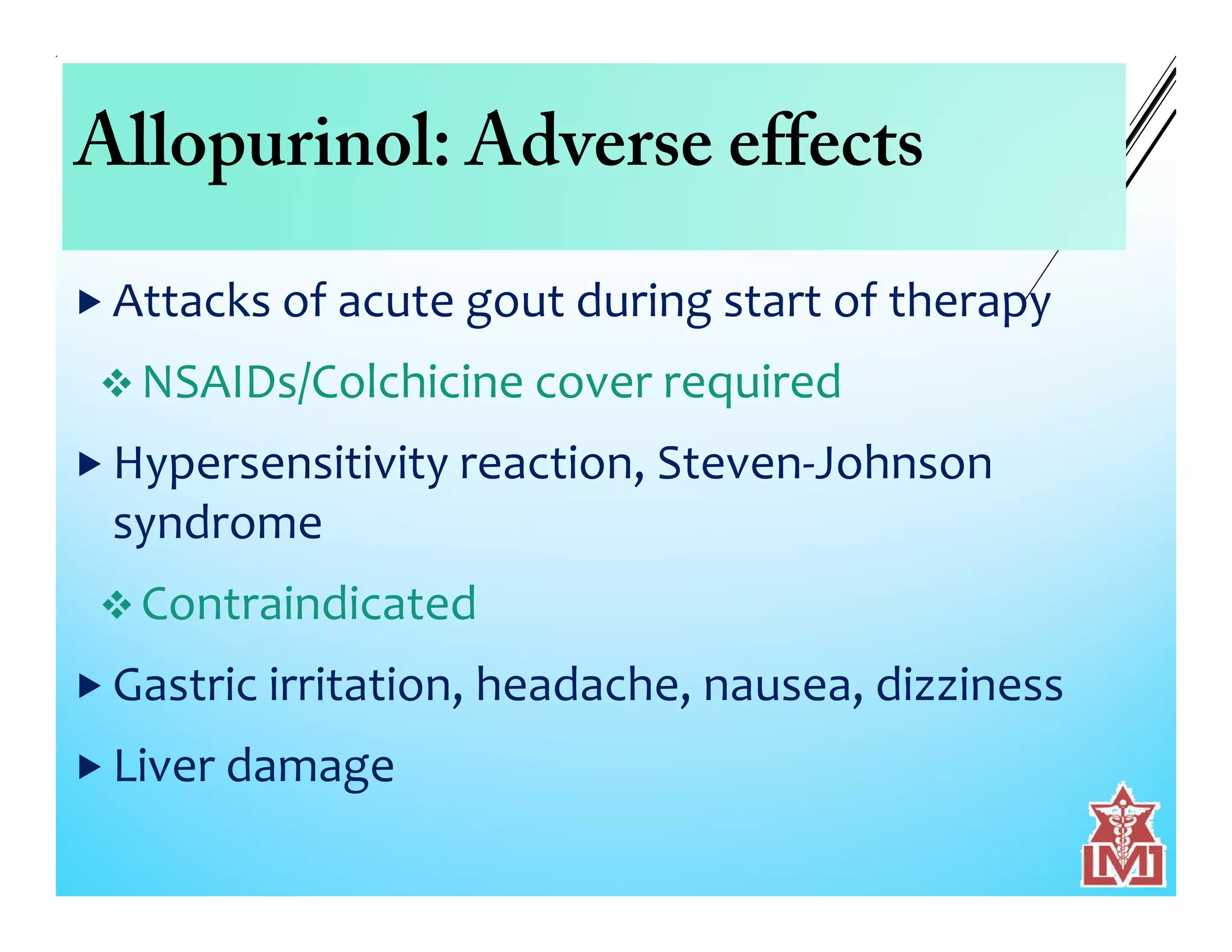 Drugs used in treatment of gout | PDF