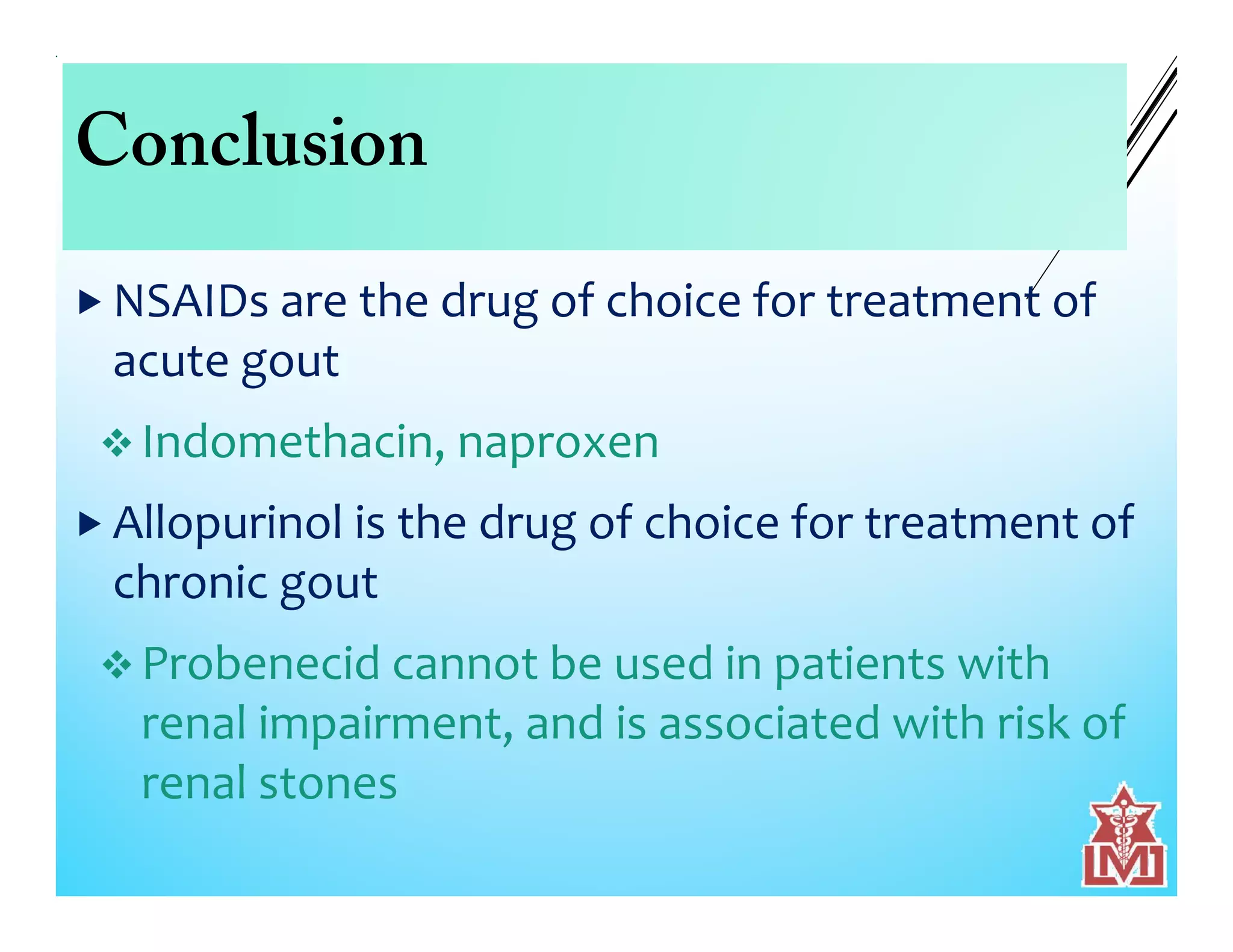 Drugs used in treatment of gout | PDF