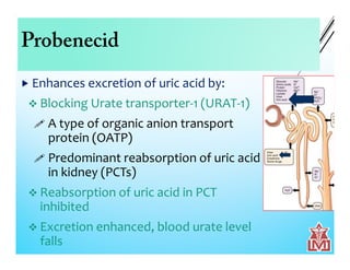 Drugs used in treatment of gout | PDF