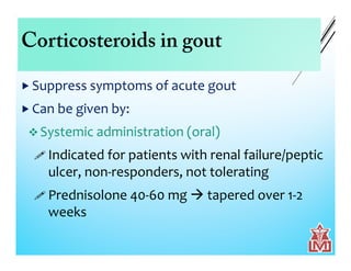 Drugs used in treatment of gout | PDF