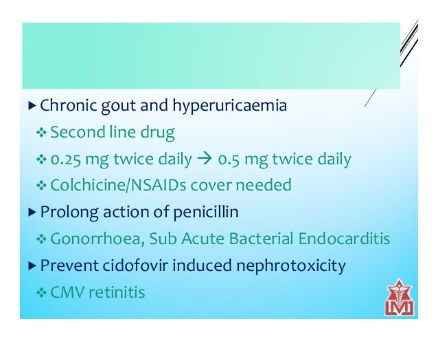 Drugs used in treatment of gout