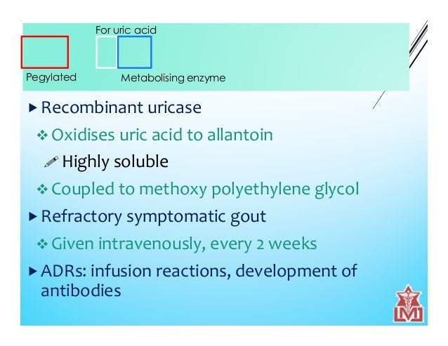 Drugs used in treatment of gout