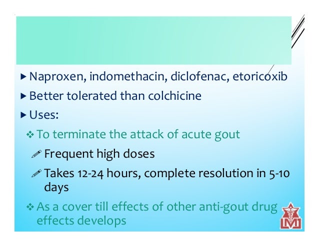 Drugs used in treatment of gout