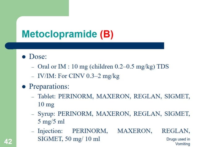 Drugs used in vomiting | PDF