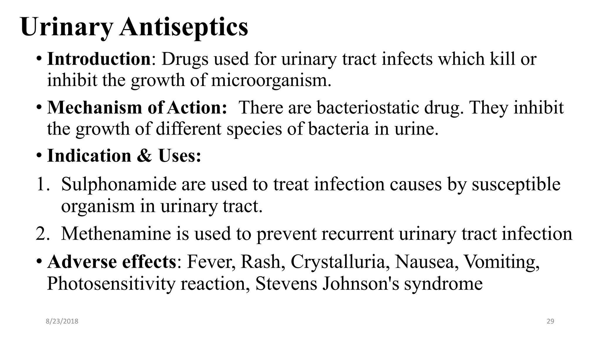 Drugs used on urinary system | PPTX