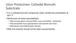 Drugs used to treat peptic ulcer disease | PPT