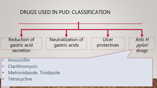 Drugs used to treat peptic ulcer disease | PPTX