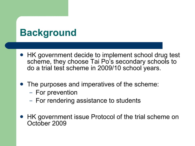 POLS 7050: School Drug Testing Scheme | PPT