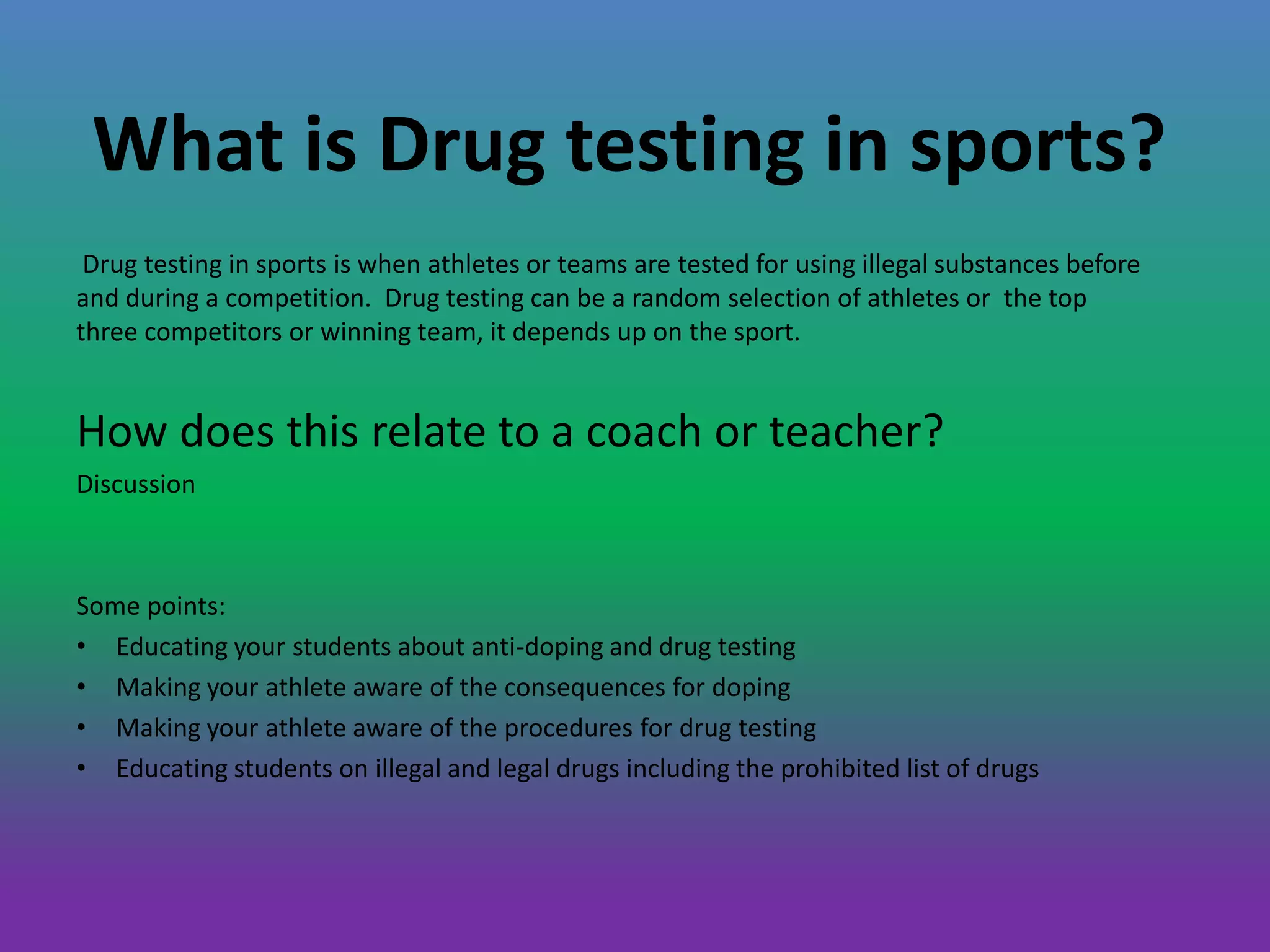 Drug testing in sport | PPTX