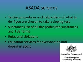 Drug testing in sport | PPTX