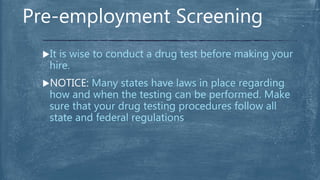 Employee Drug Testing | PPTX