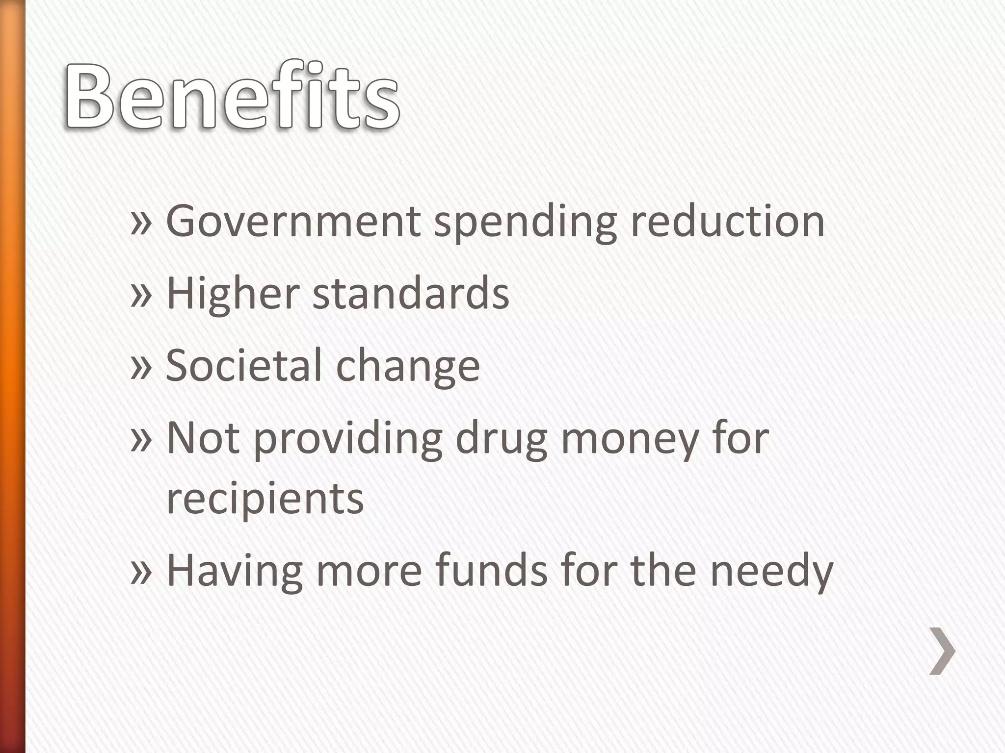 Drug testing welfare recipients | PPTX
