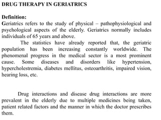 Drug therapy in geriatrics | PPT