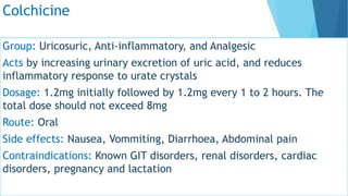 Drug therapy of gout | PPTX