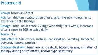 Drug therapy of gout | PPT