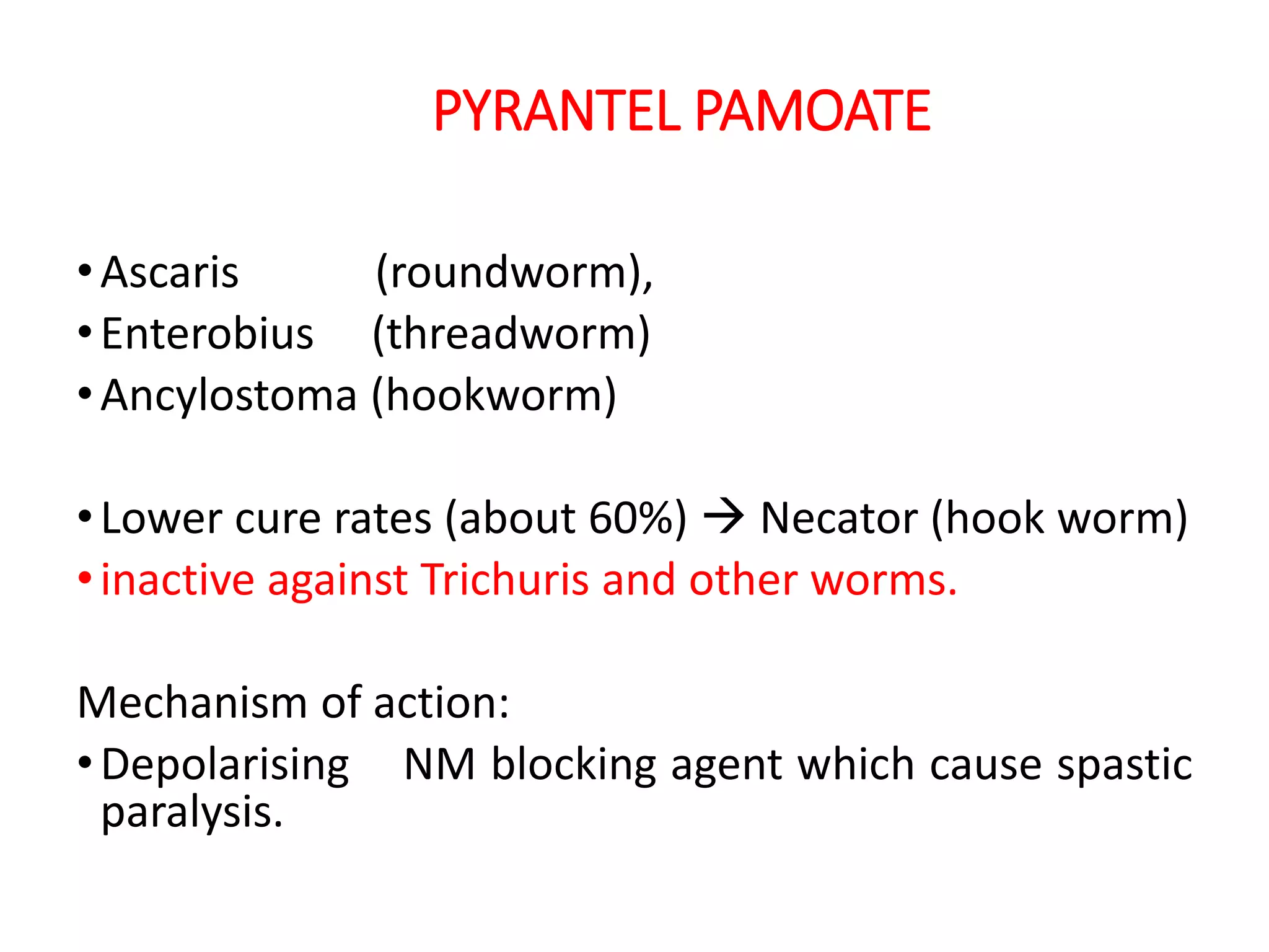 Drugtherapy of Helminthiasis | PPT