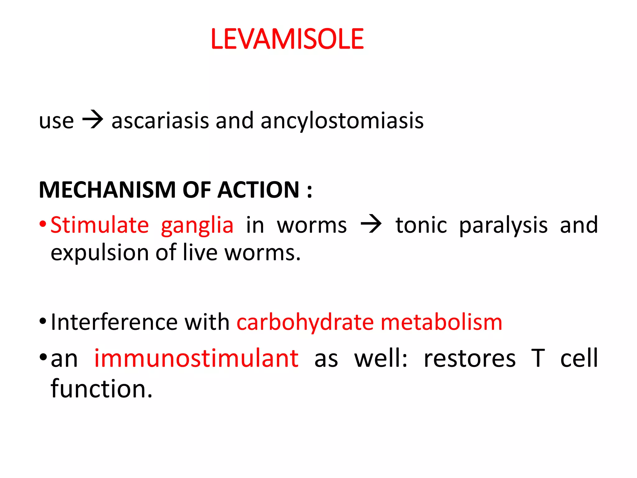 Drugtherapy of Helminthiasis | PPT