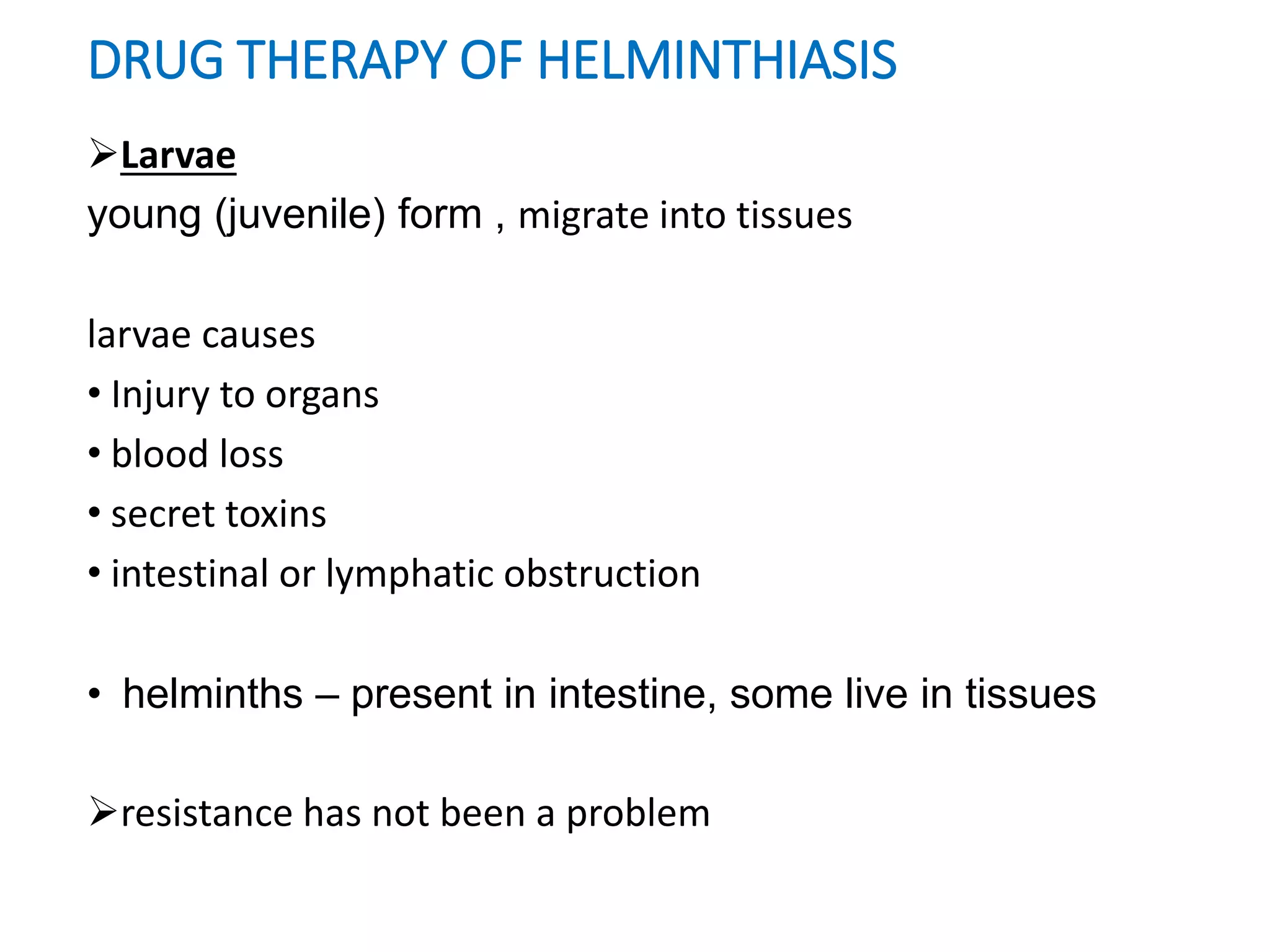 Drugtherapy of Helminthiasis | PPT