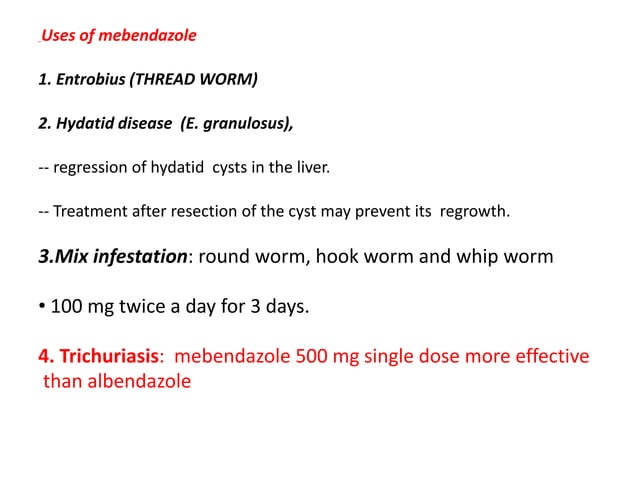 Drugtherapy of Helminthiasis | PPT
