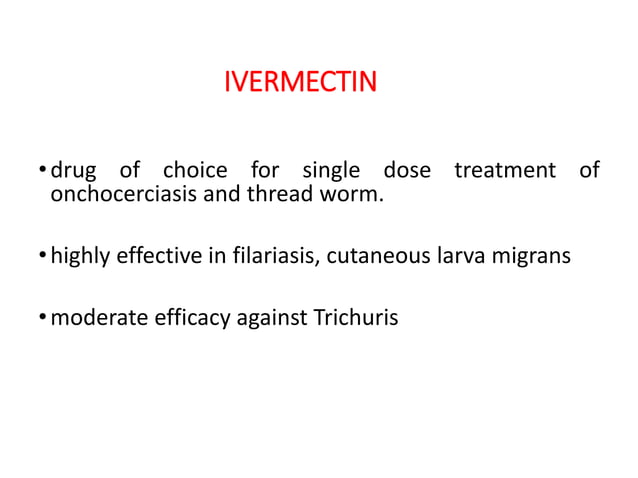 Drugtherapy of Helminthiasis | PPT