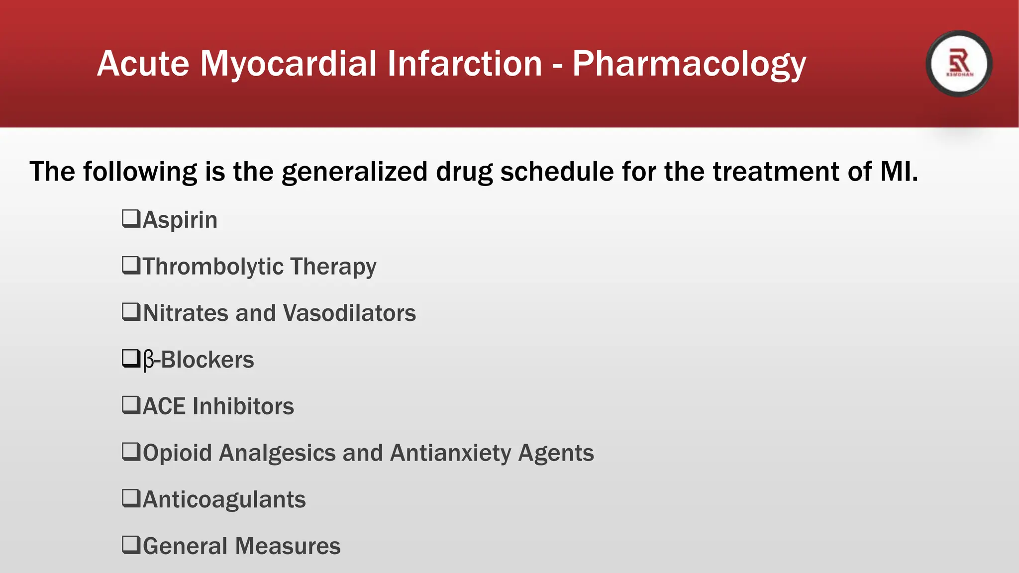 DRUG THERAPY OF MYOCARDIAL INFARCTION | PPTX