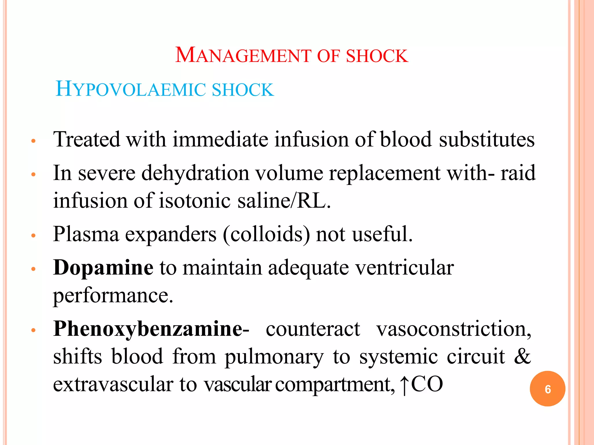 Drug therapy of shock | PPTX