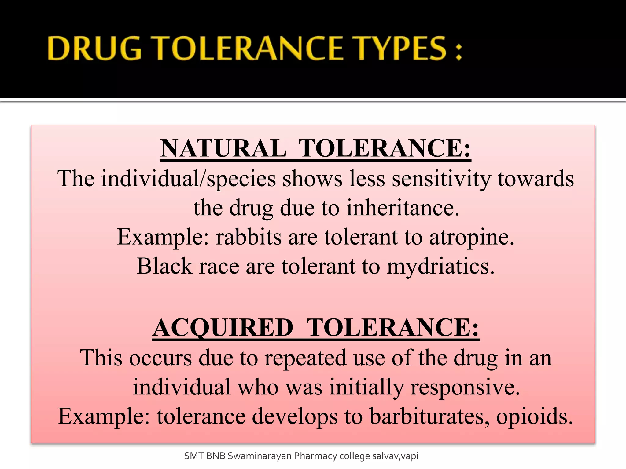 Drug tolerance | PPTX